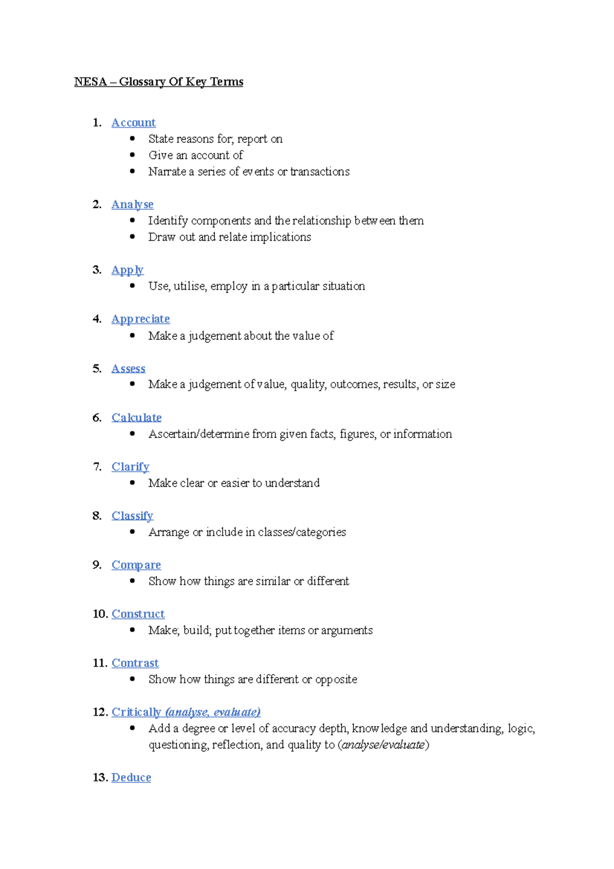 NESA - Glossary Of Key Terms - NESA – Glossary Of Key Terms 1. Account ...