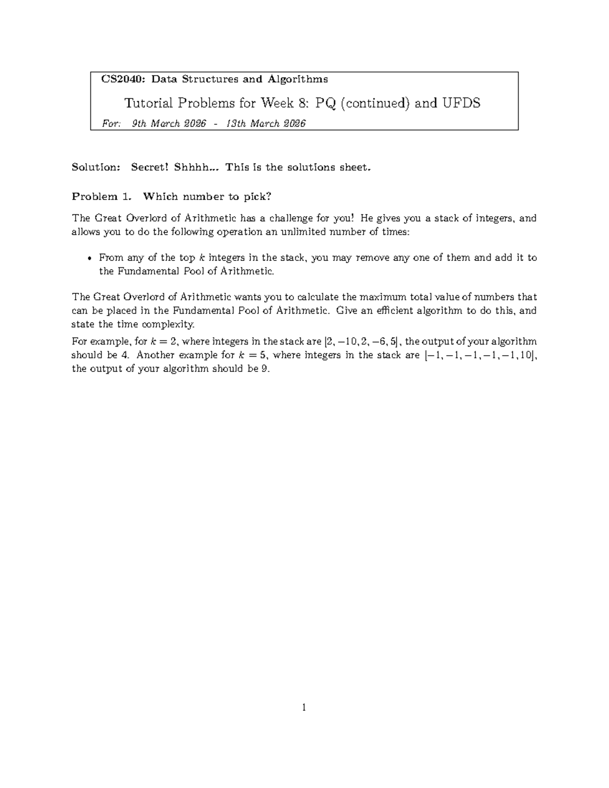 CS2040: Week 8 Tutorial Problems Solutions - Data Structures ...