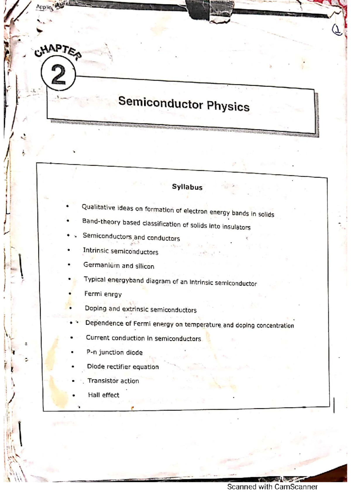 Applied Physics (Nagpur) Semiconductor Physics CH 2: Energy Bands ...