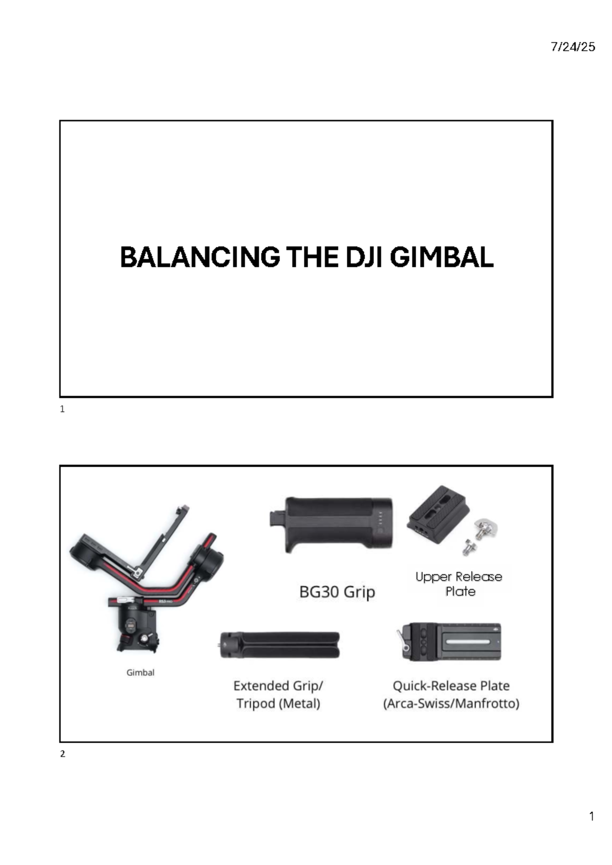 Balancing the DJI Gimbal: Step-by-Step Guide for Setup - Studocu