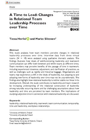 Communicating Leadership: Transformational & Discursive Insights (COMM ...