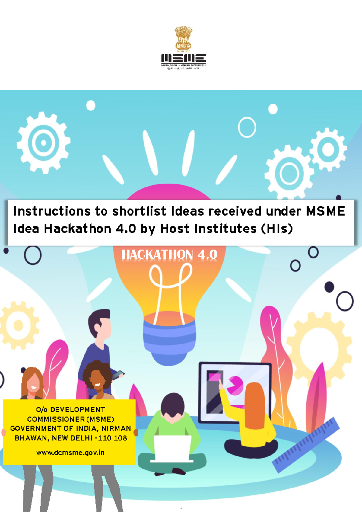 MSME Idea Hackathon 4.0: Shortlisting Instructions for HIs - Studocu