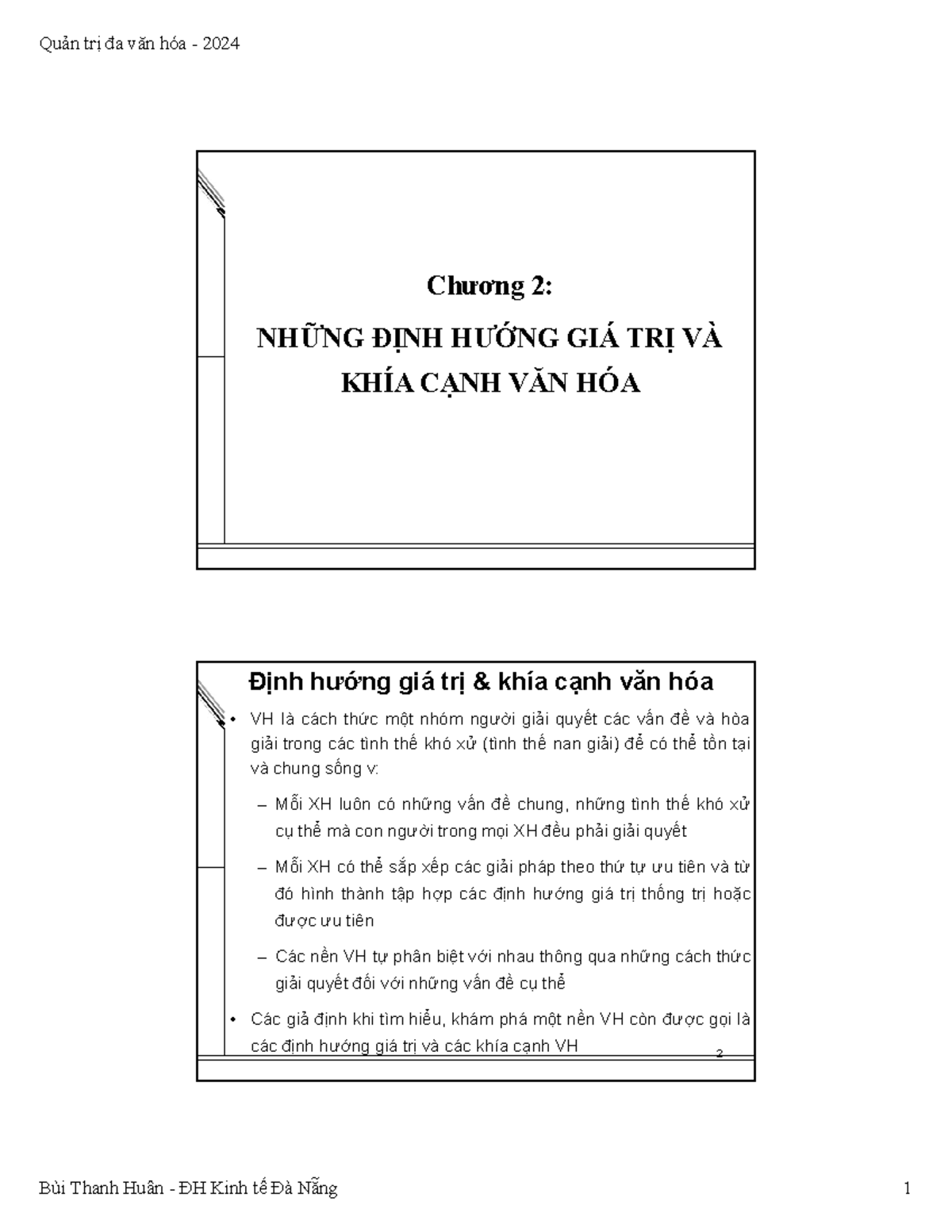 Chương 2 - Định Hướng Giá Trị & Khía Cạnh Văn Hóa theo Kluckhohn ...
