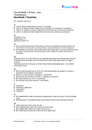 Natuurkunde havo 2 hoofdstuk 4 - Overal NaSk 1-2 havo / vwo Uitwerkingen Hoofdstuk 4 Beweging 4 ...