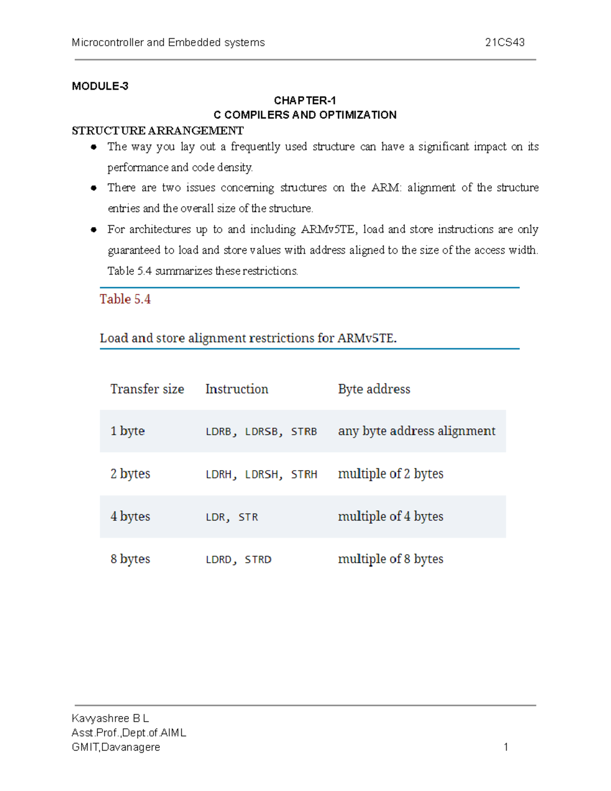 21CS43-Module-3 - MODULE- CHAPTER- C COMPILERS AND OPTIMIZATION STRUCTURE ARRANGEMENT The way ...