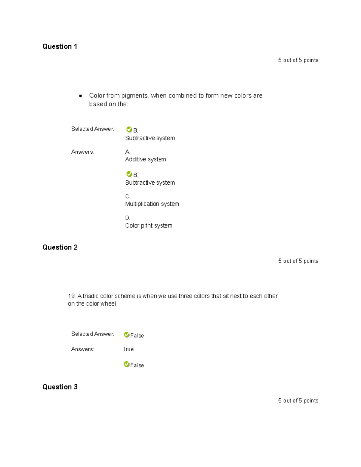 Design C13 Color Quiz Review and Key Concepts - Studocu