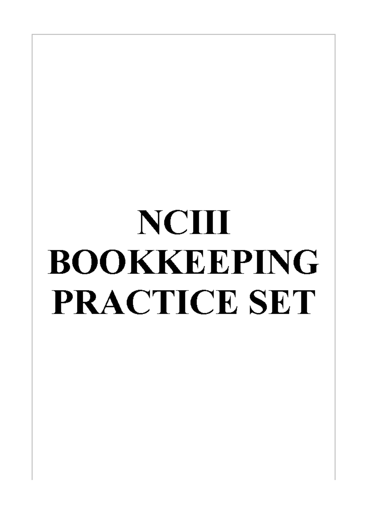 NC III Bookkeeping Practice Set: Perpetual & Periodic Methods - Studocu