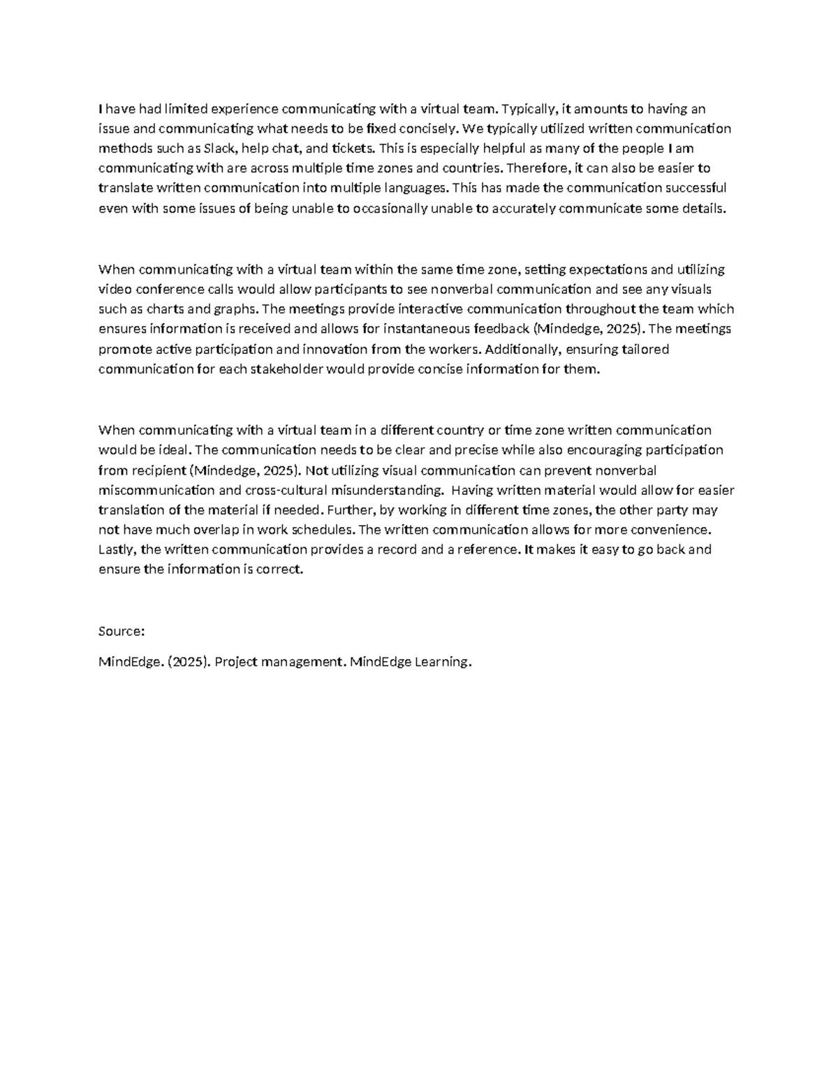 QSO 340 Module 4 Discussion: Effective Communication in Virtual Teams ...