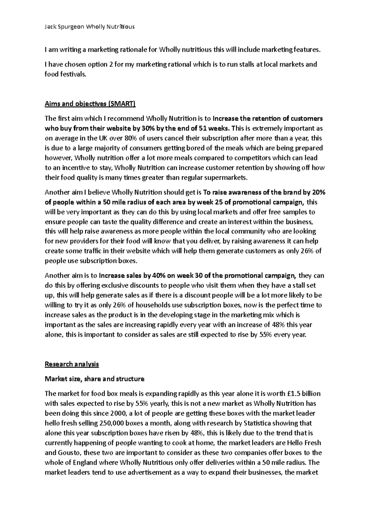 Marketing Rationale for Wholly Nutritious (WR) - Strategies & Insights ...