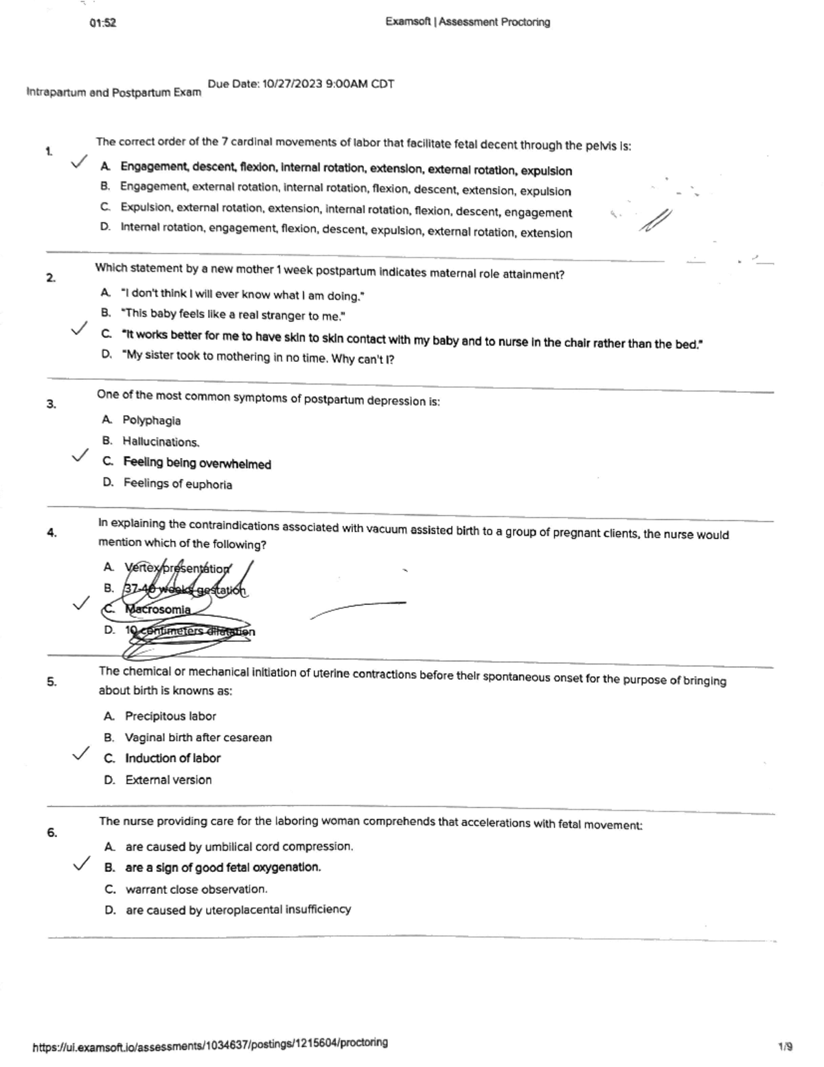 Ped # 1 - peds exam 1 - 01:52 Examsoft I Assessment Proctoring Due Date ...