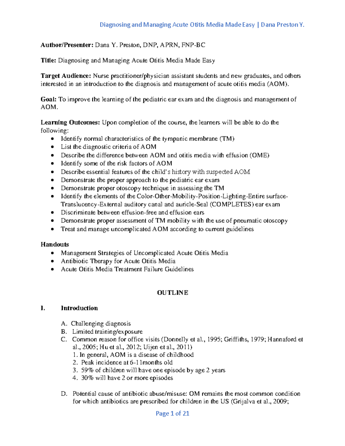 Diagnosing & Managing AOM: A Guide for Nurse Assistants (NUR 101) - Studocu