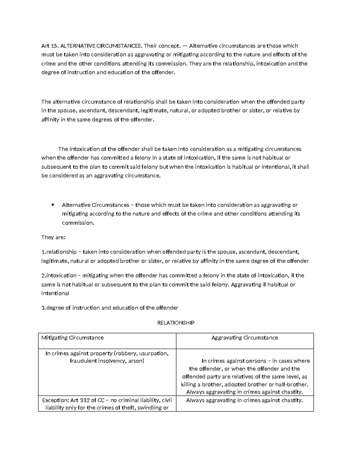 Crimboang - Nation - Art 15. ALTERNATIVE CIRCUMSTANCES. Their concept ...