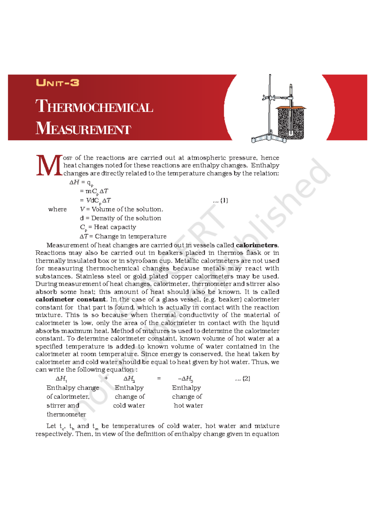 Thermochemical Measurements in Chemistry Lab (CHEM 101) - Studocu
