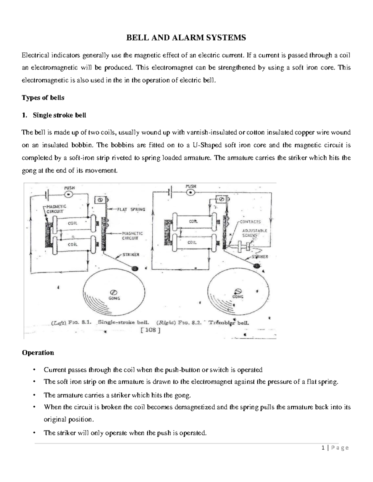 Bells and Alarm Systems Lecture Notes - BEE 101 - Studocu