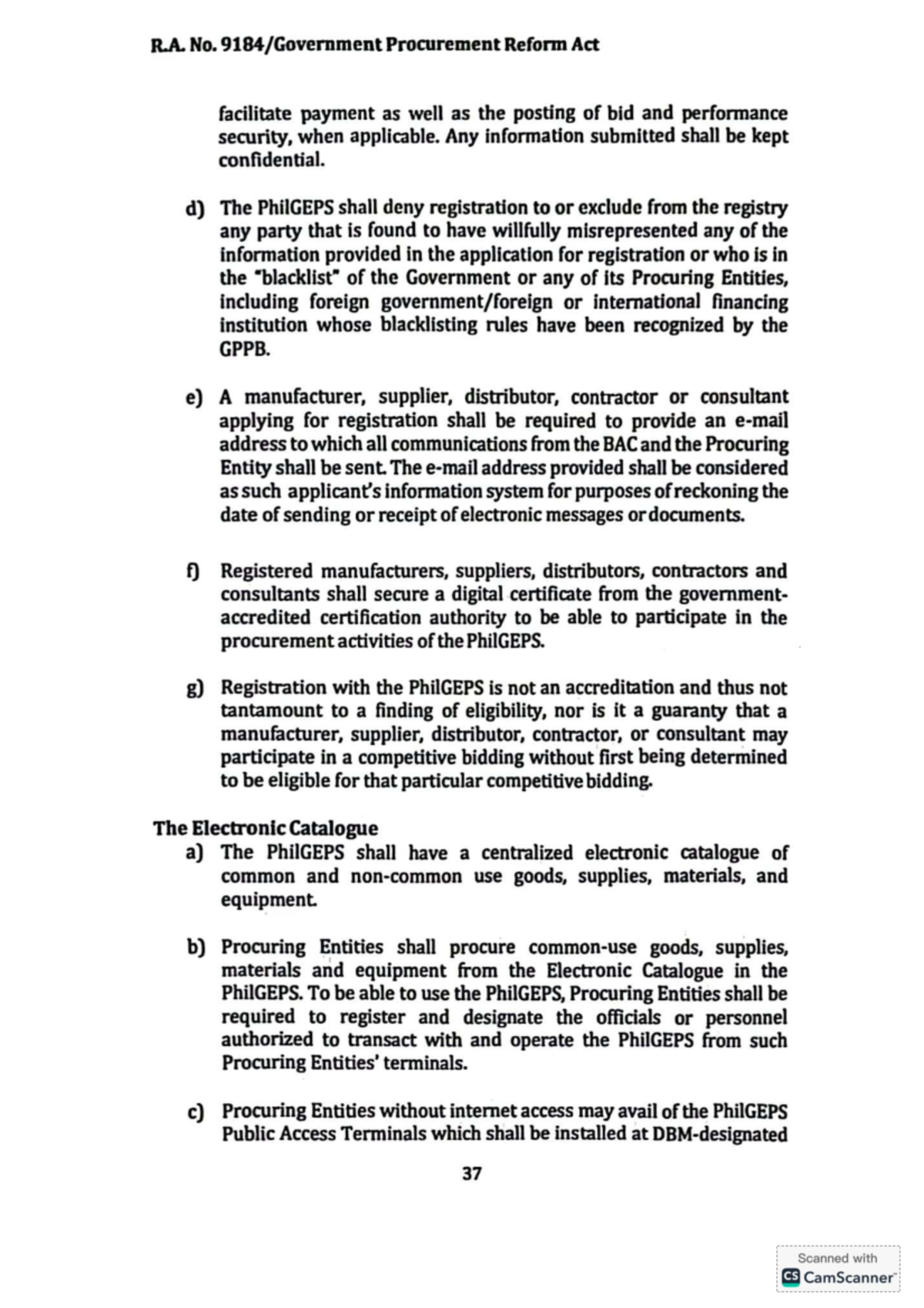 R.A. No. 9184 Procurement Reform Act - Comprehensive Notes for LAW 2 ...