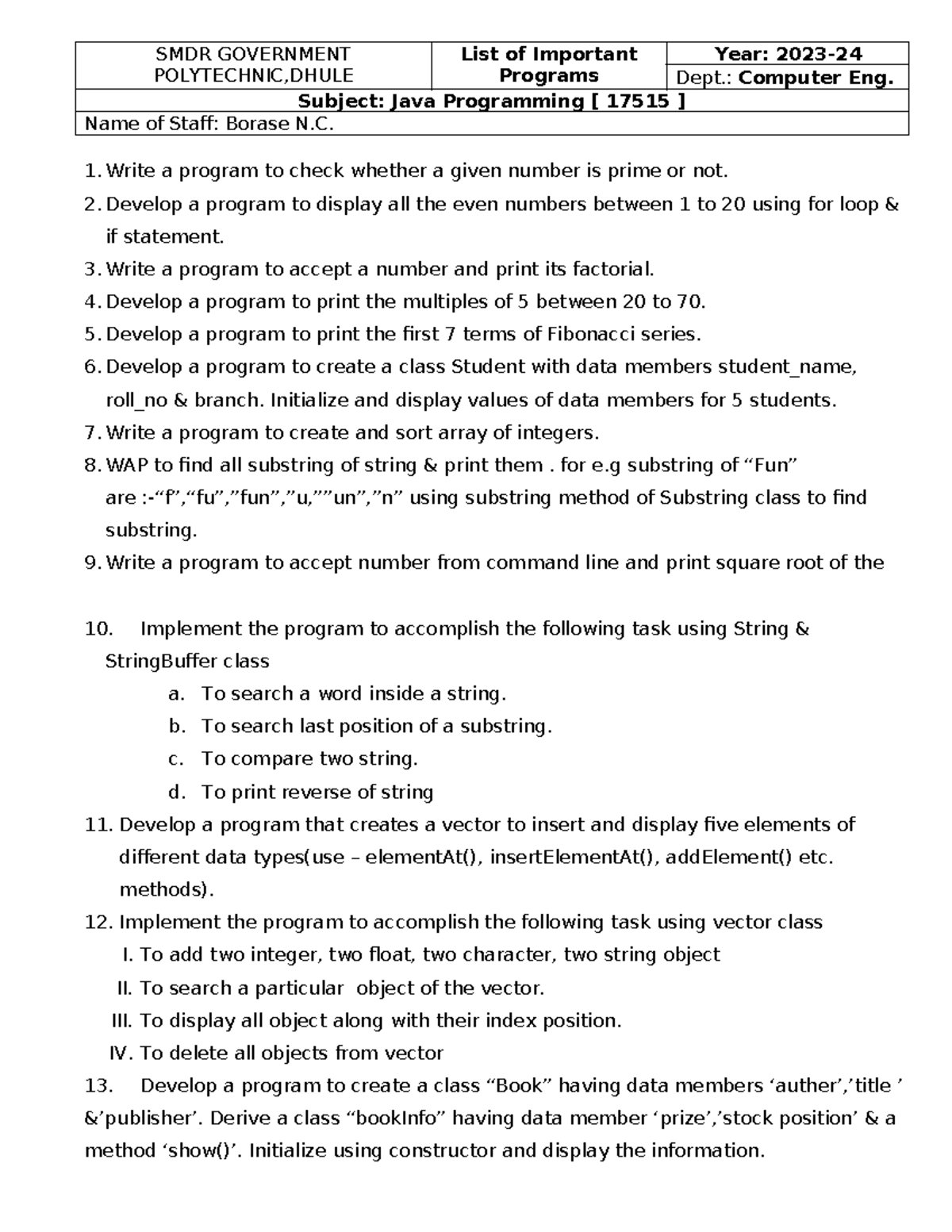 Final - Nsnsnsns - SMDR GOVERNMENT POLYTECHNIC,DHULE List of Important ...