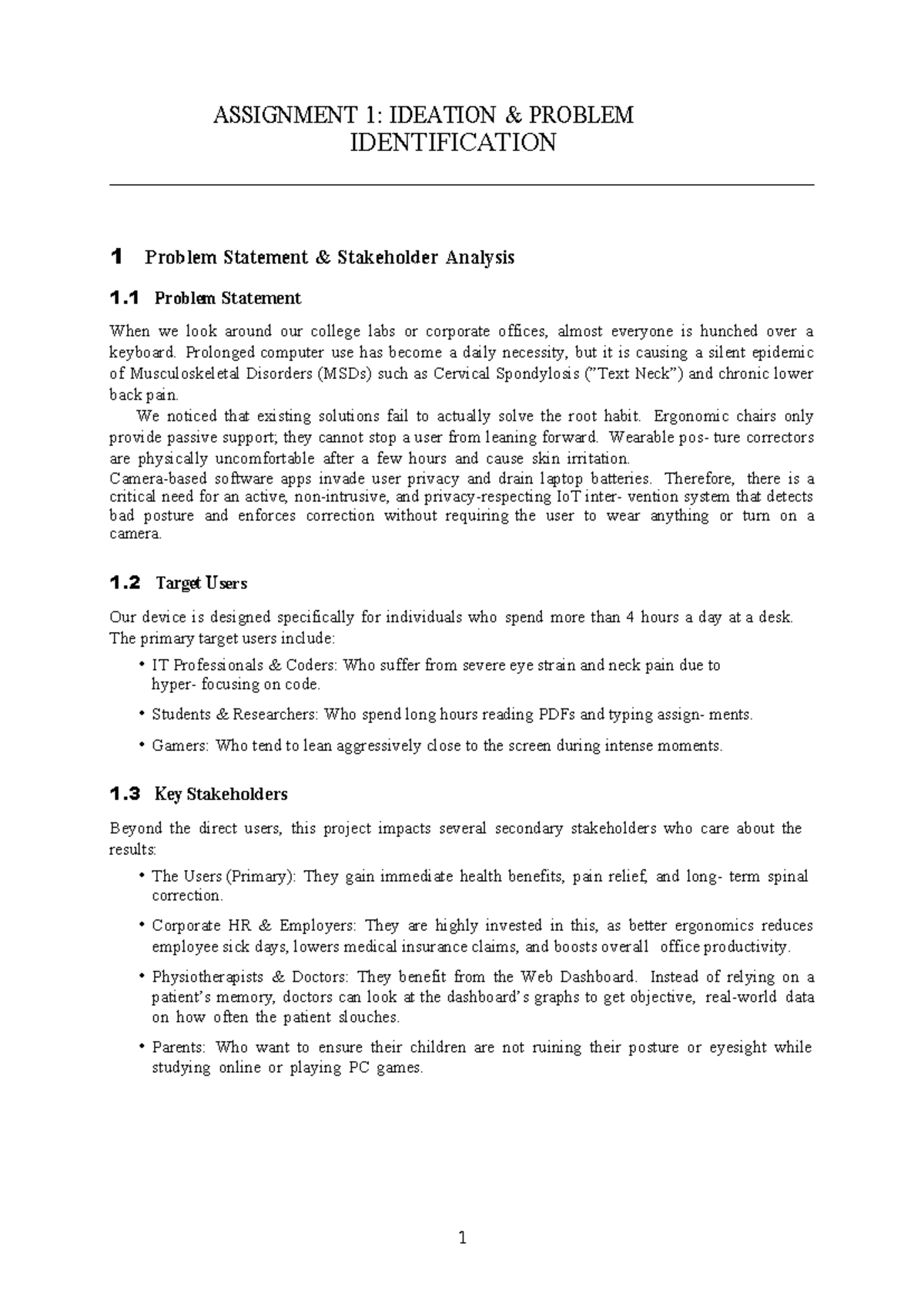 Assignment 1: Problem Identification & Stakeholder Analysis in EPDL ...