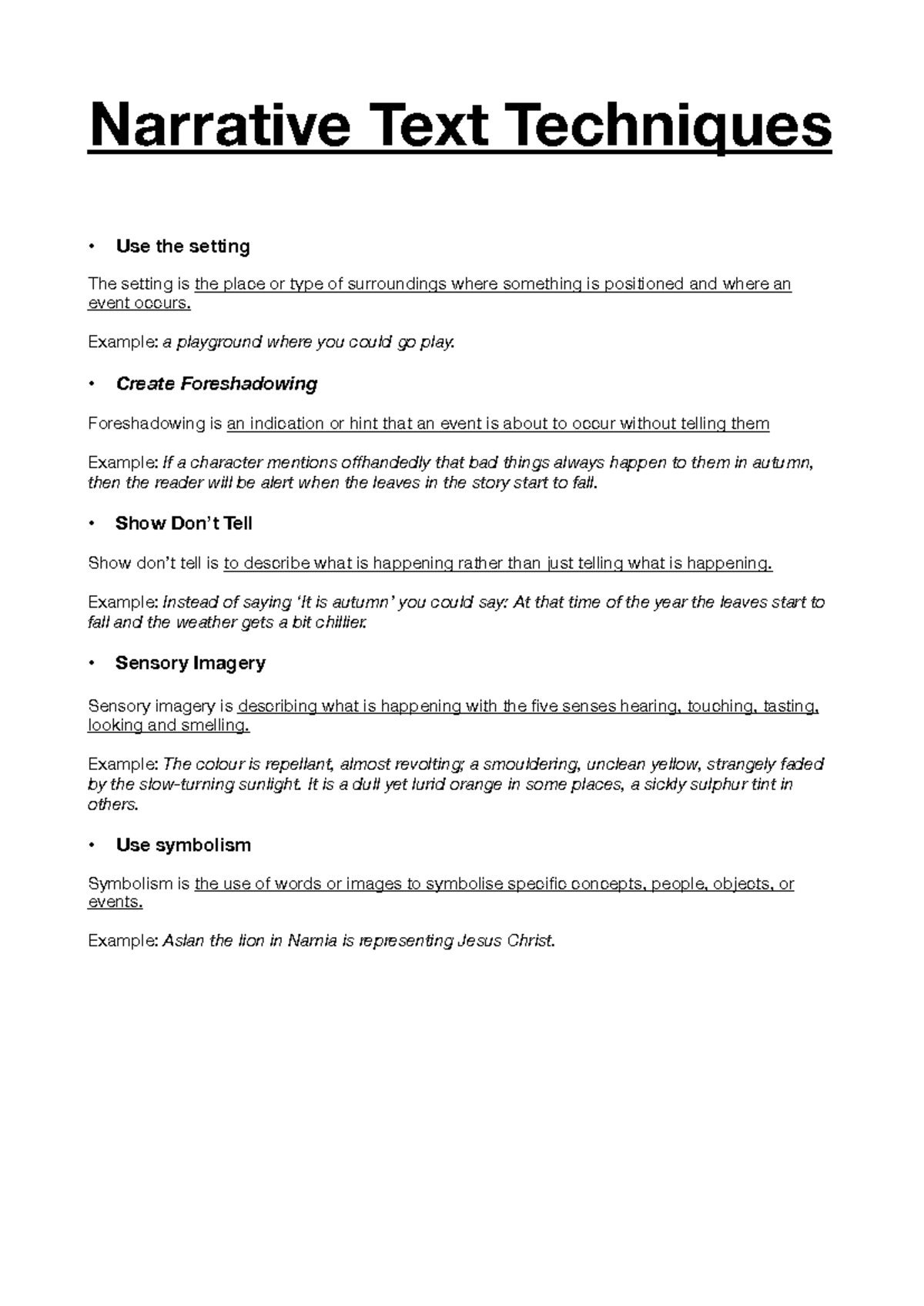 ENG 201: Techniques for Crafting Effective Narrative Texts - Studocu