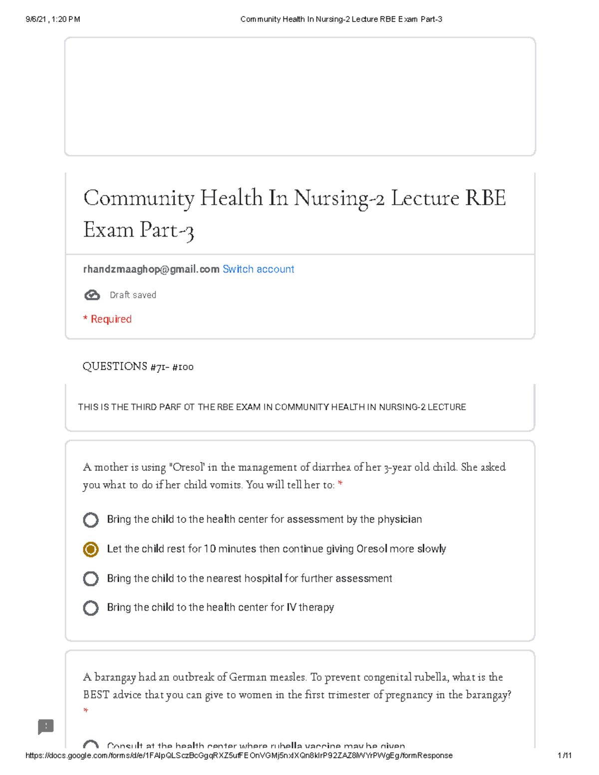 RBE Community Health Lecture Exam: Key Concepts and Questions - Studocu