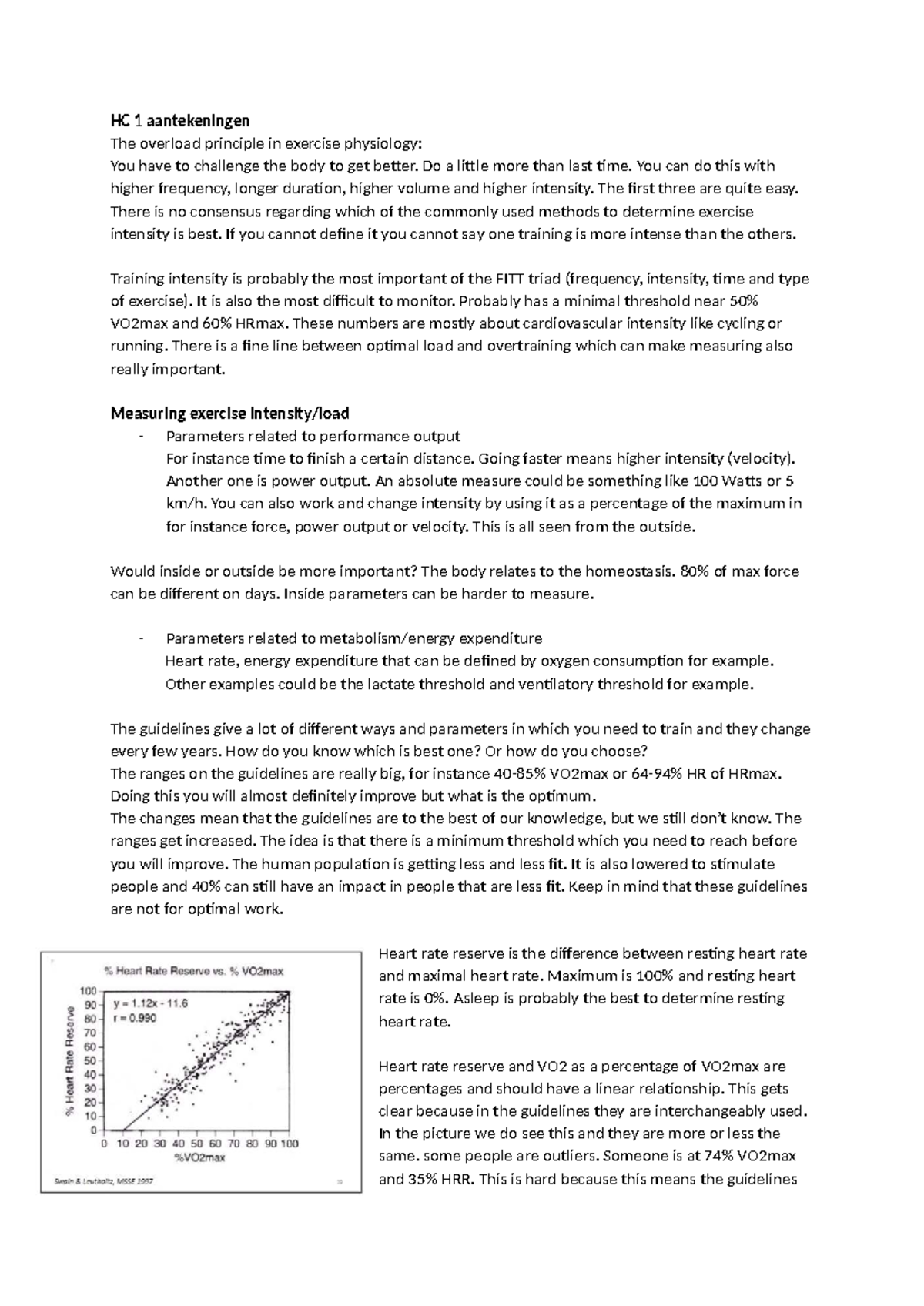 HC 1 Aantekeningen: The Overload Principle in Exercise Physiology ...