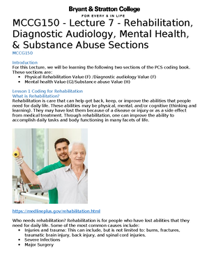 Lecture 5 - Coding for Placement Administration Measurement and Monitoring Sections - MCCG - Studocu