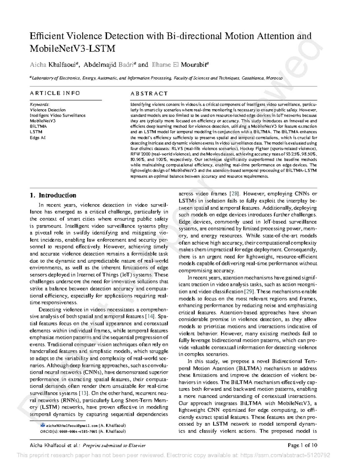 Efficient Violence Detection Using BiLTMA and MobileNetV3 for Edge AI ...