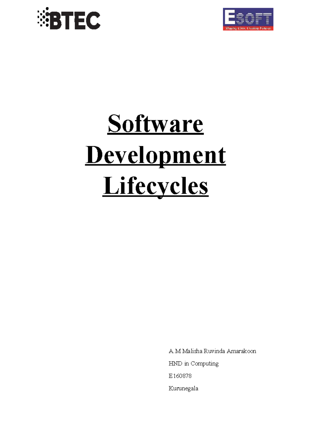 Unit 7: Software Development Lifecycles - Assessment & Feedback Guide - Studocu