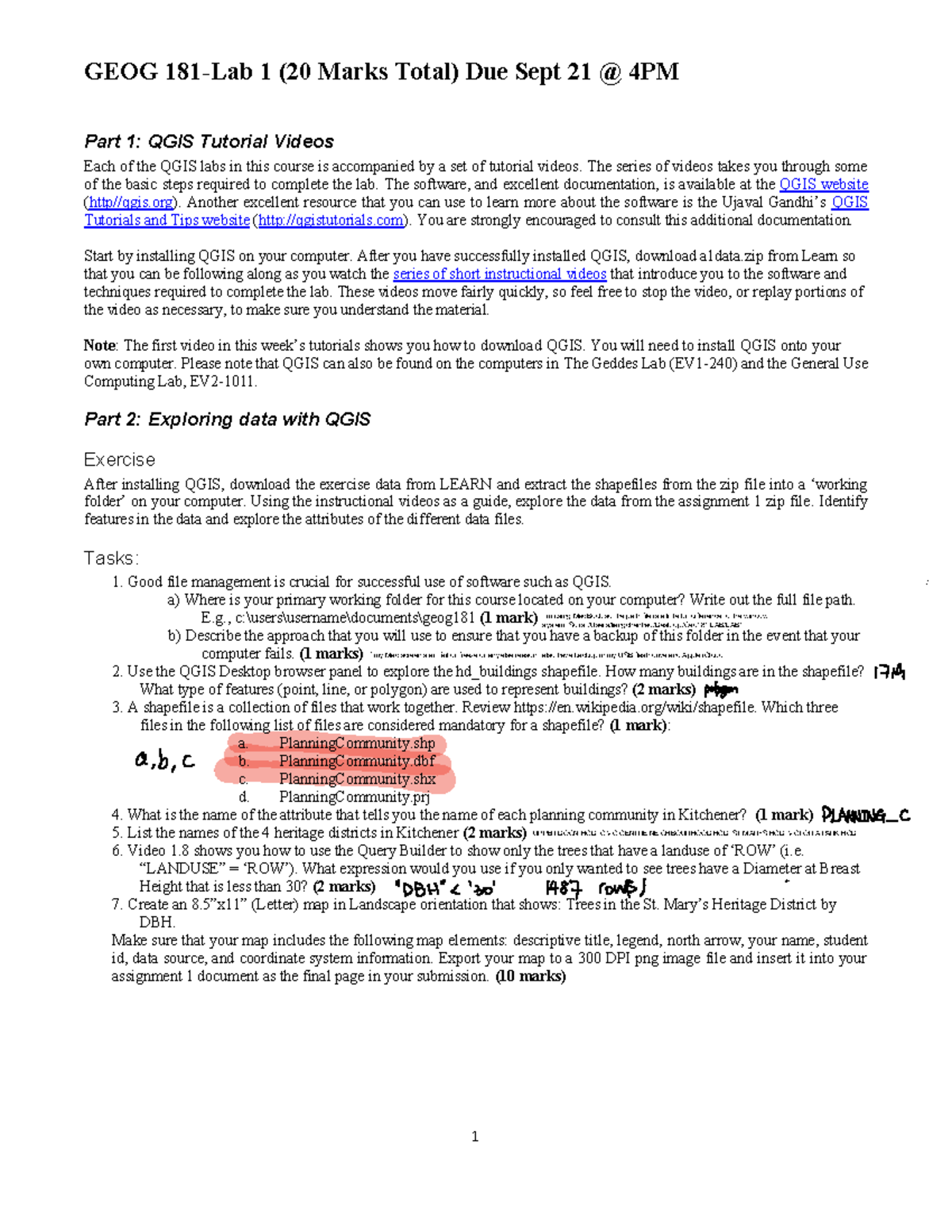 GEOG 181 Lab 1 QGIS Introductory Exercise Notes F23 - Studocu