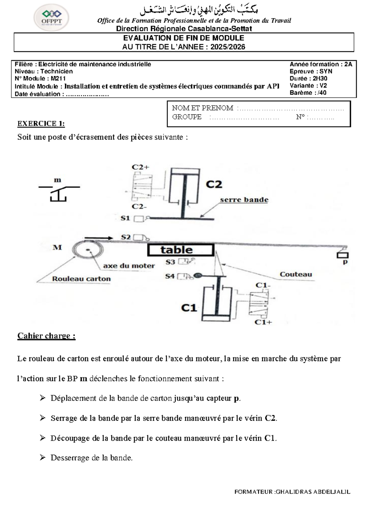 Évaluation de Fin de Module M211 - Installation et Entretien Électrique ...