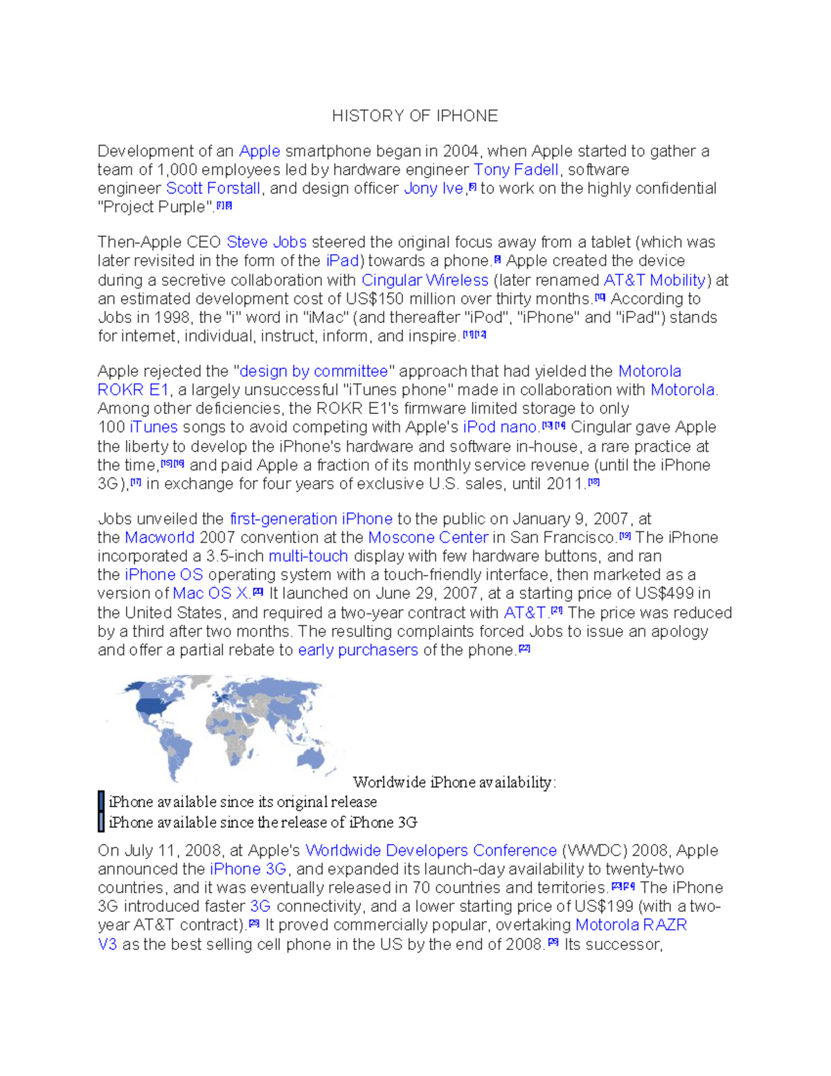 Comprehensive History of iPhone Development: From 2004 to 2023 - Studocu
