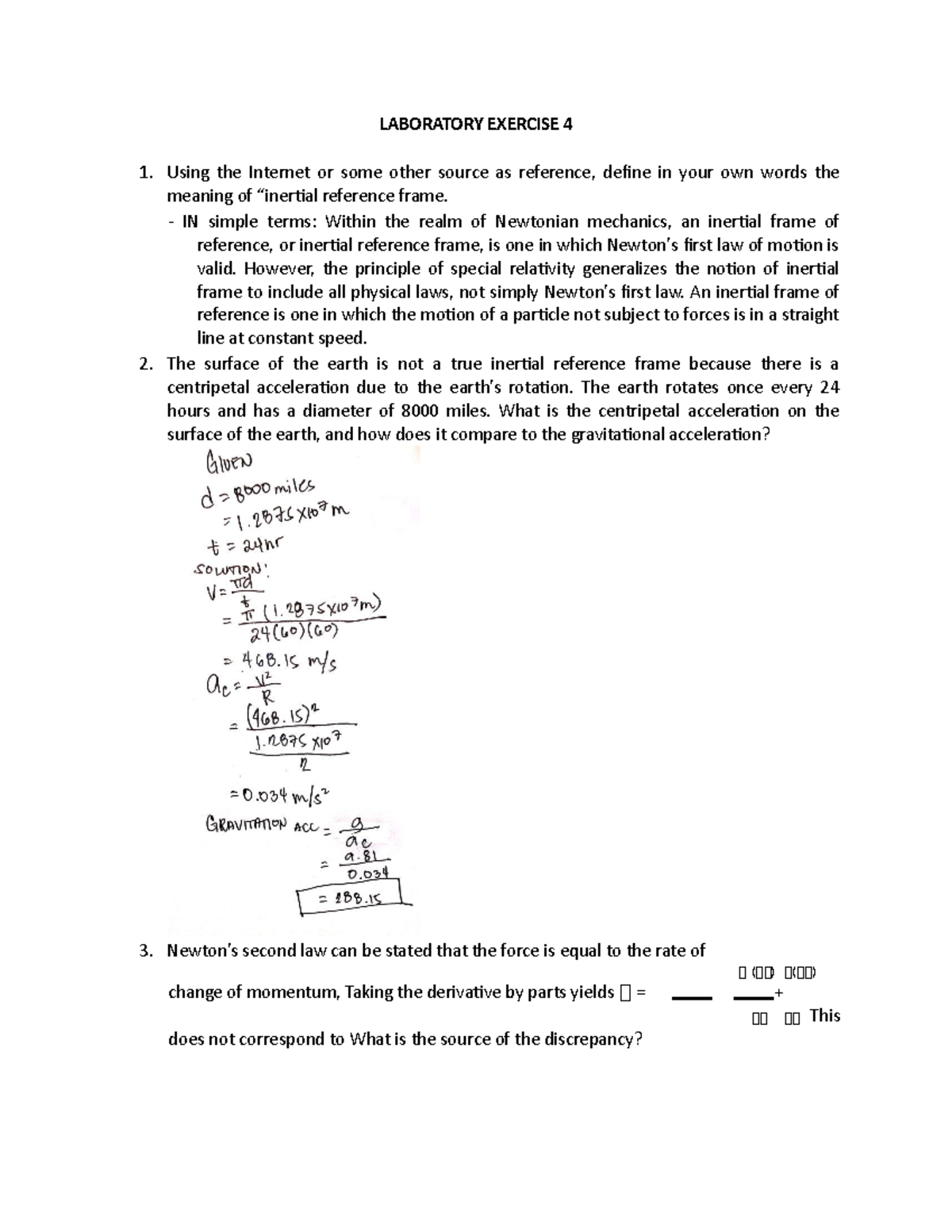 Laboratory Exercise 4 - LABORATORY EXERCISE 4 Using the Internet or some other source as ...