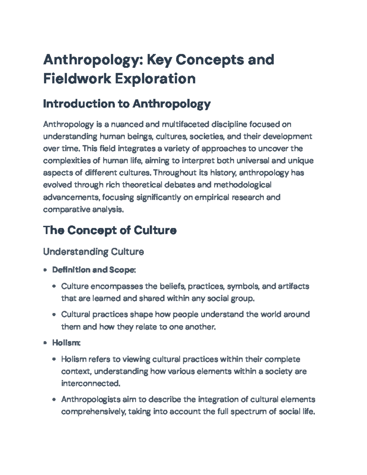 Anthropology 101: Key Concepts & Fieldwork Insights Overview ...