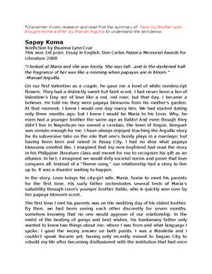 Lesson Plan for Grade 12 Creative Nonfiction Reflection Essay - Lesson ...