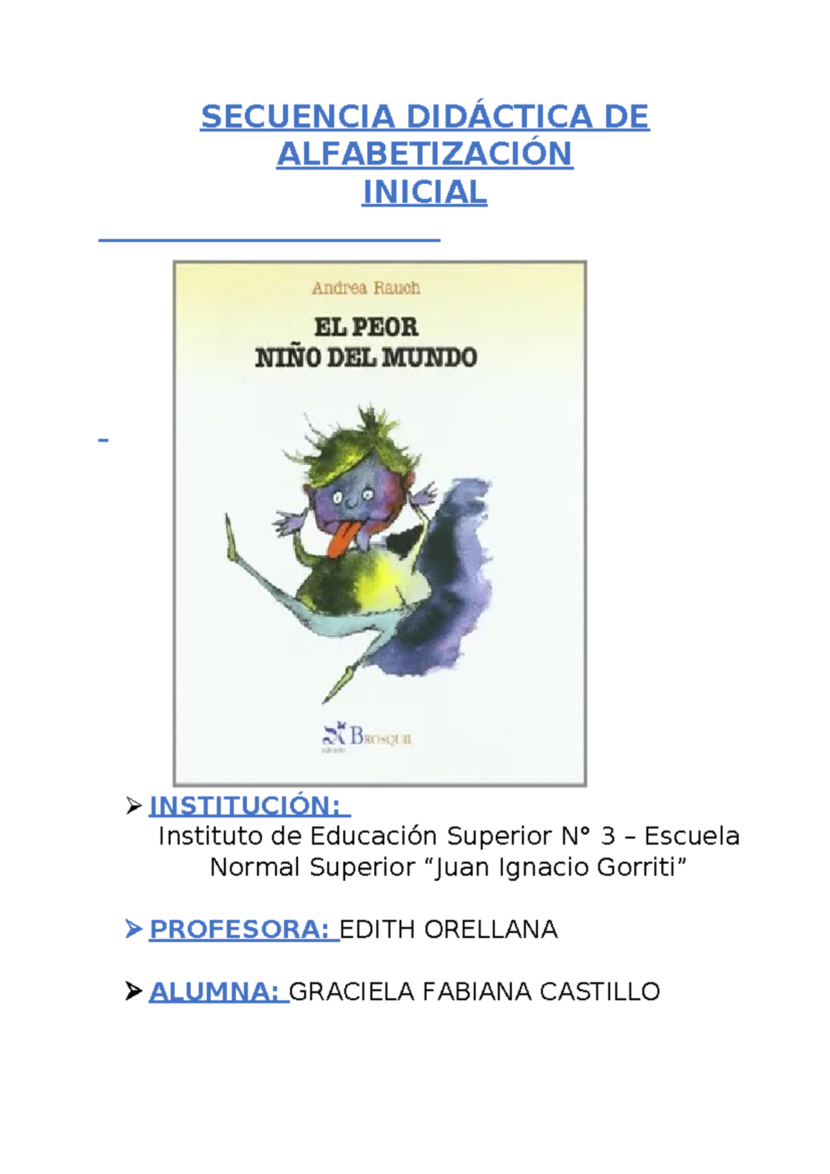 Final - S. Didáctica de Alfabetización Inicial en Lengua (SECUENCIAS ...