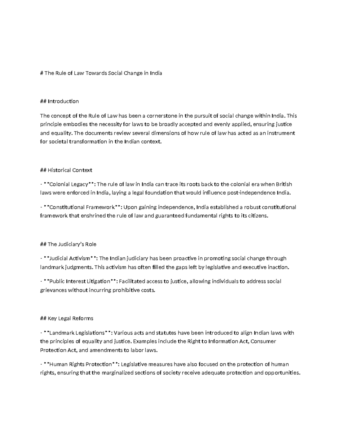 The Rule of Law and Its Impact on Social Change in India - The Rule of ...
