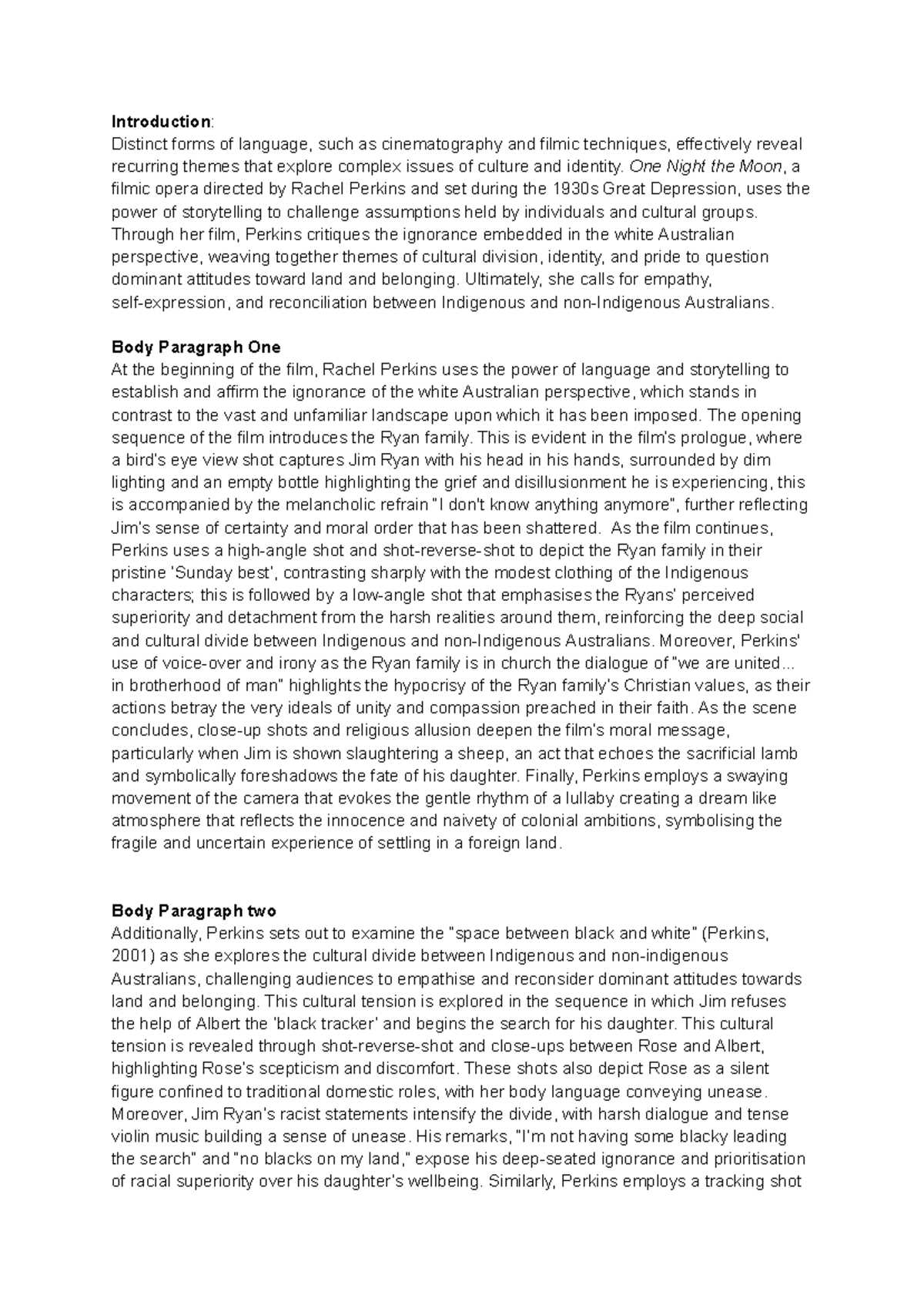 One Night the Moon (ENG 101) Essay: Exploring Culture and Identity ...