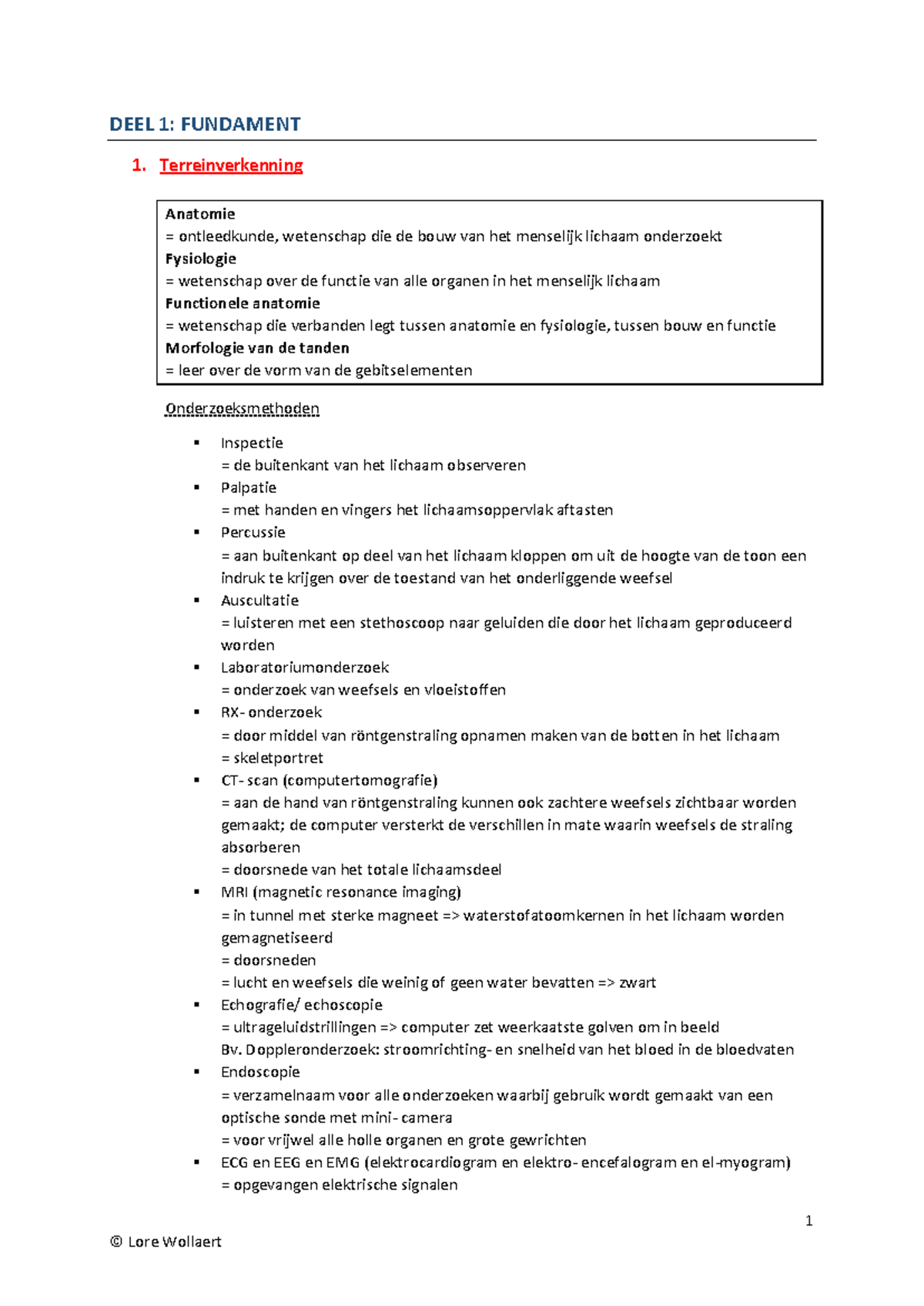 samenvatting lichaam en mond anatomie - Lichaam en mond deel 1 ...