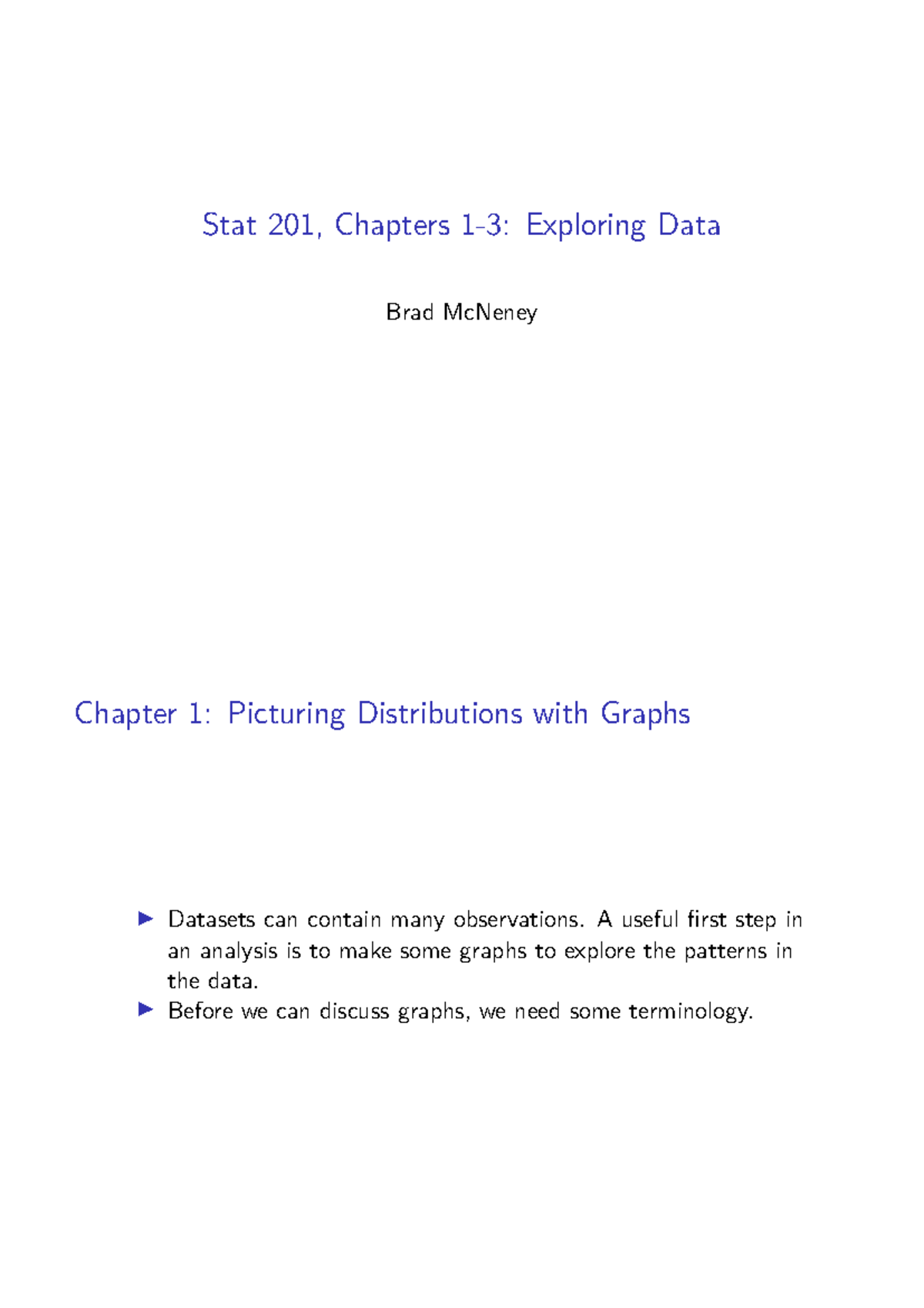 Stat 201, Chapters 1-3: Exploring Data and Distributions - Studocu