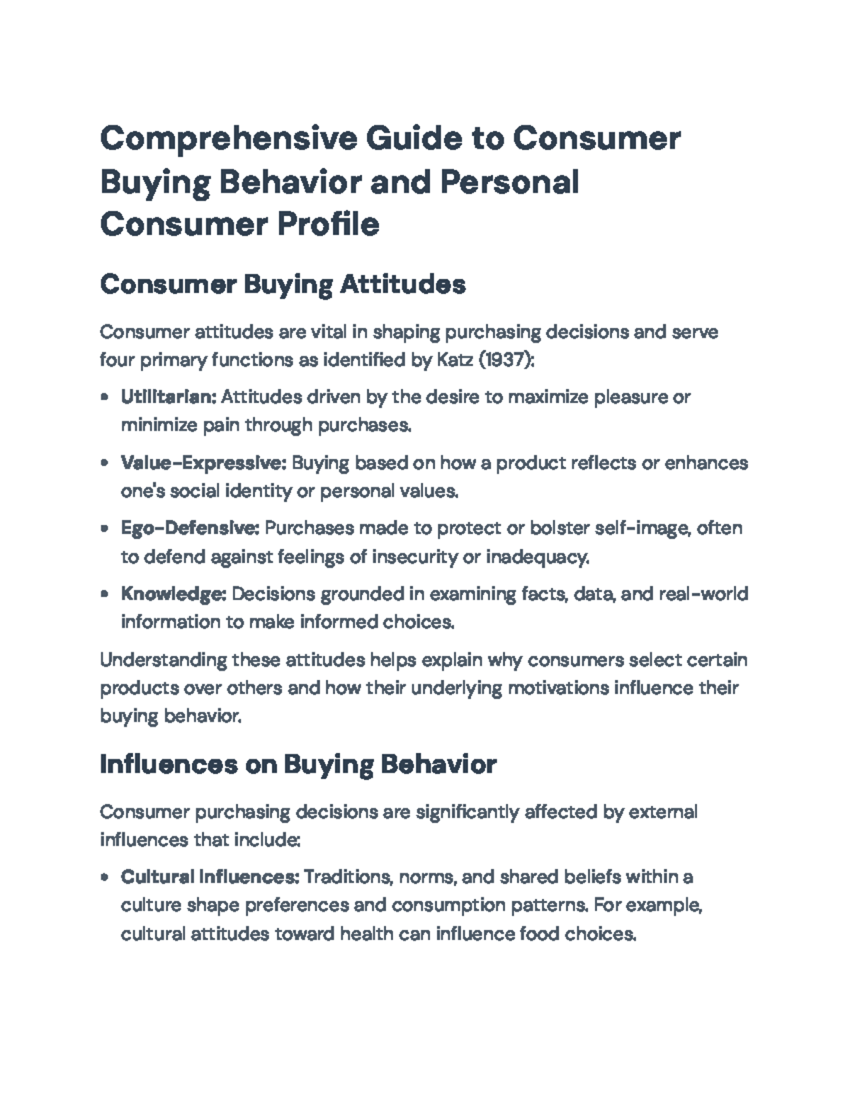 Comprehensive Guide to Consumer Buying Behavior and Profiles (CB 101 ...