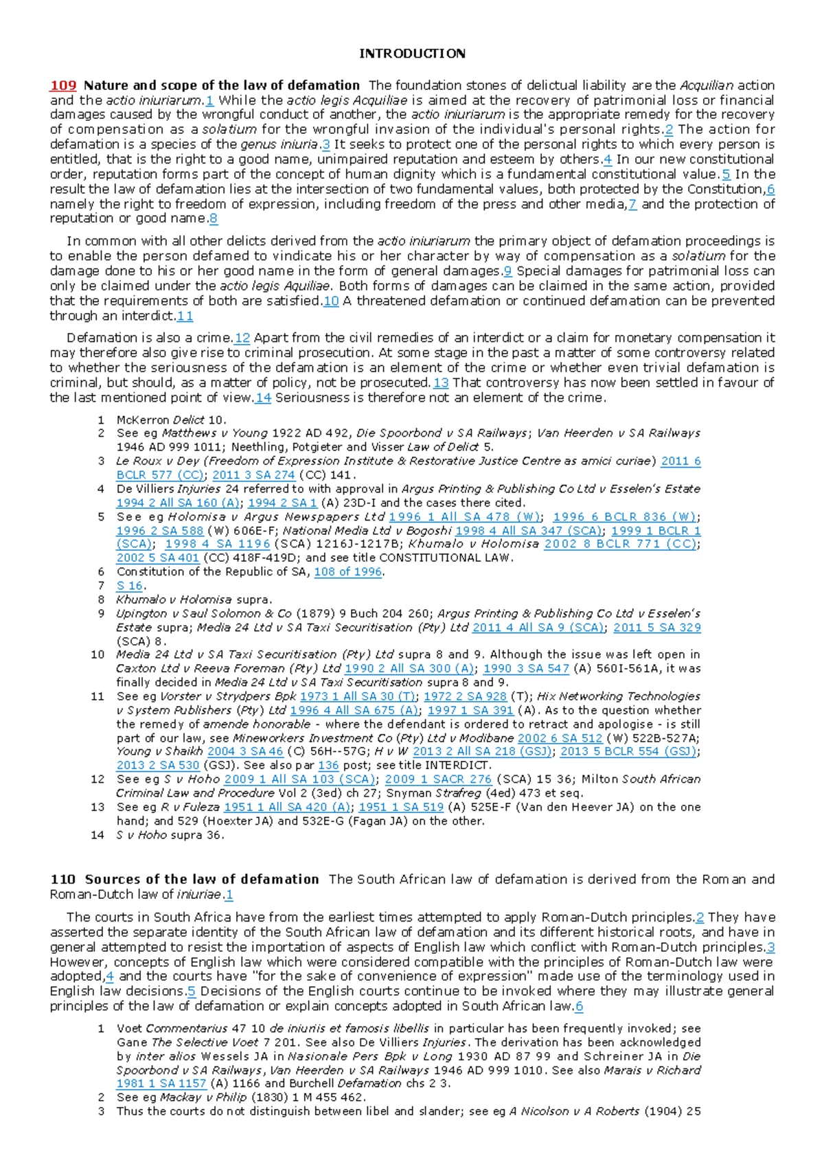 Delict Notes - LAW OF DELICT NOTES Definition: Definitions of a delict ...