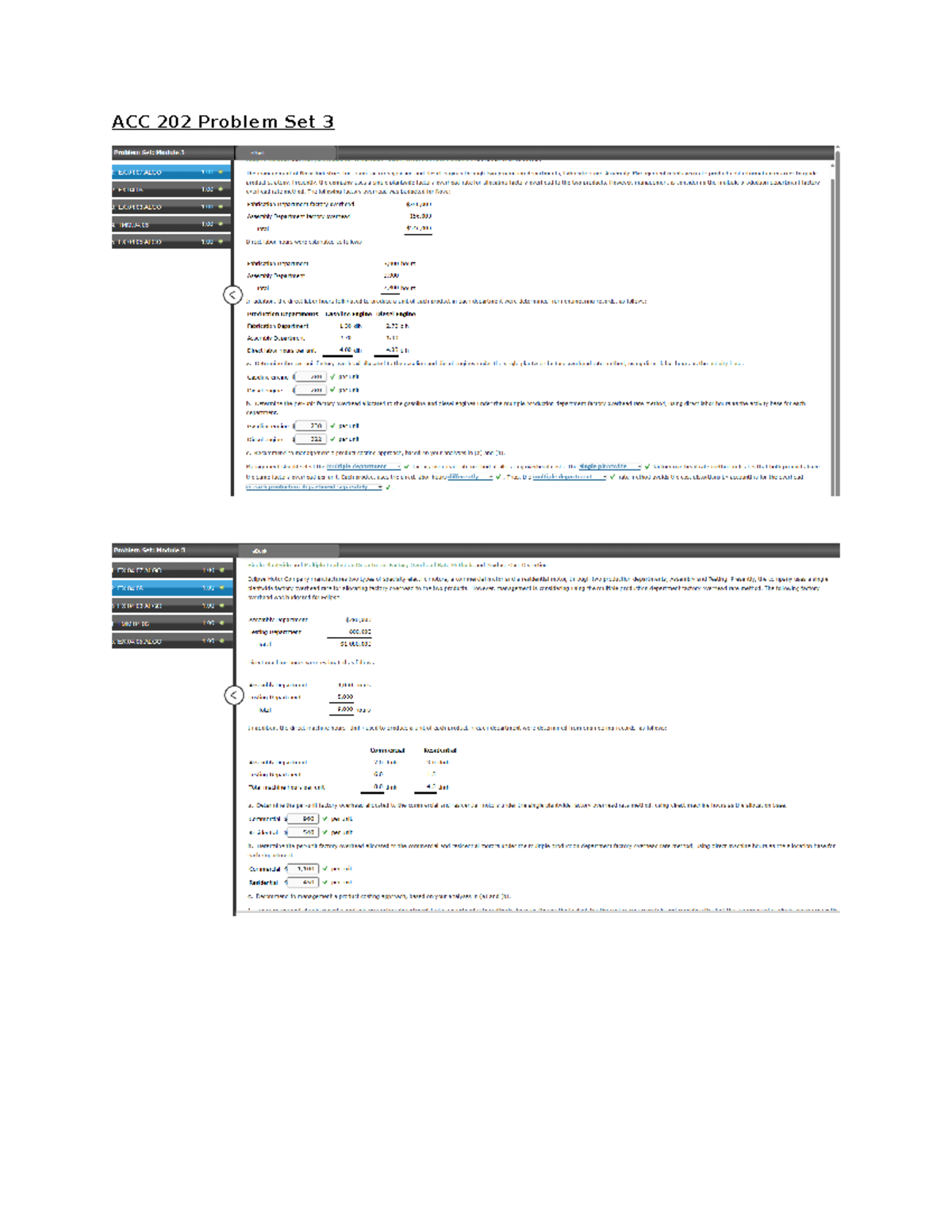ACC 202 Problem Set 3: Solutions and Analysis Guide - Studocu