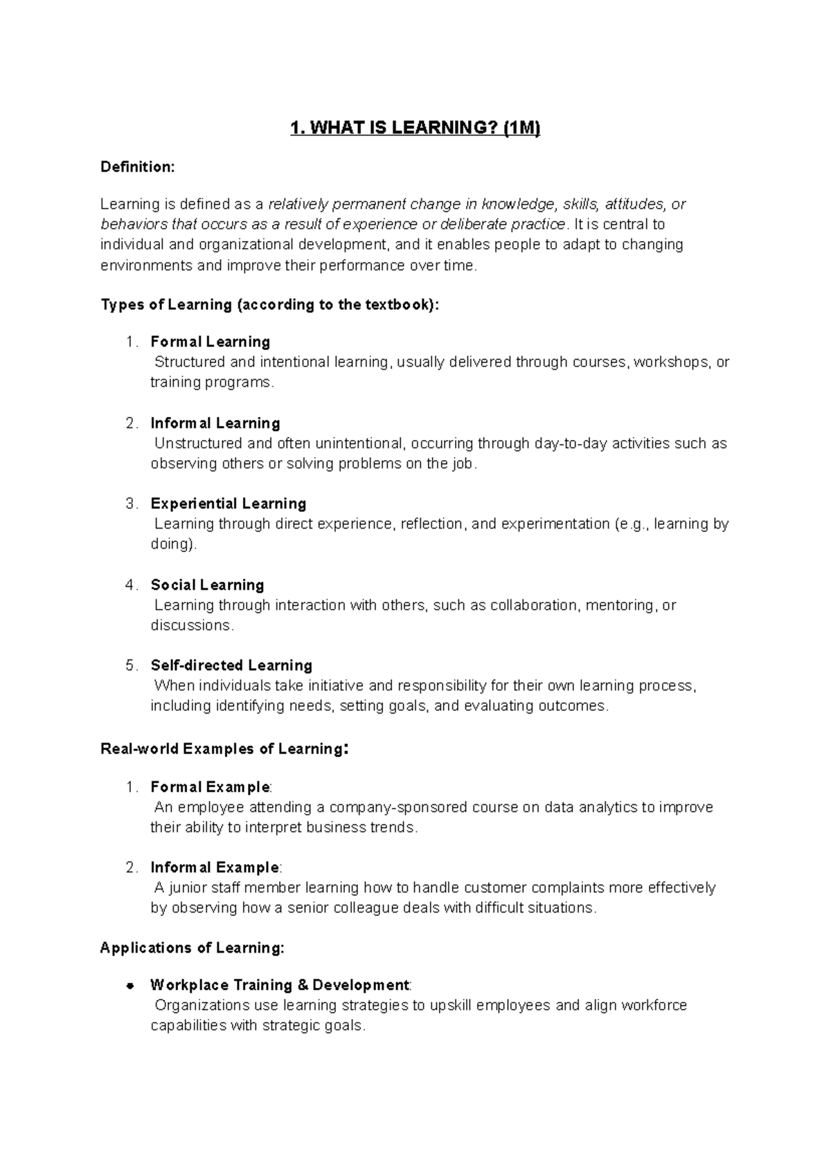 WHAT IS LEARNING? (1M) - Understanding Learning Theories and ...