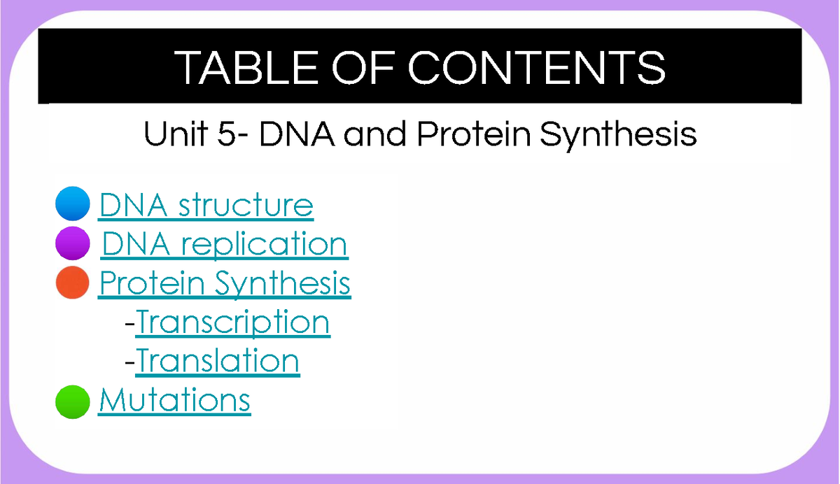 Unit 05 Notes: DNA Replication & Protein Synthesis (Biology) - Studocu