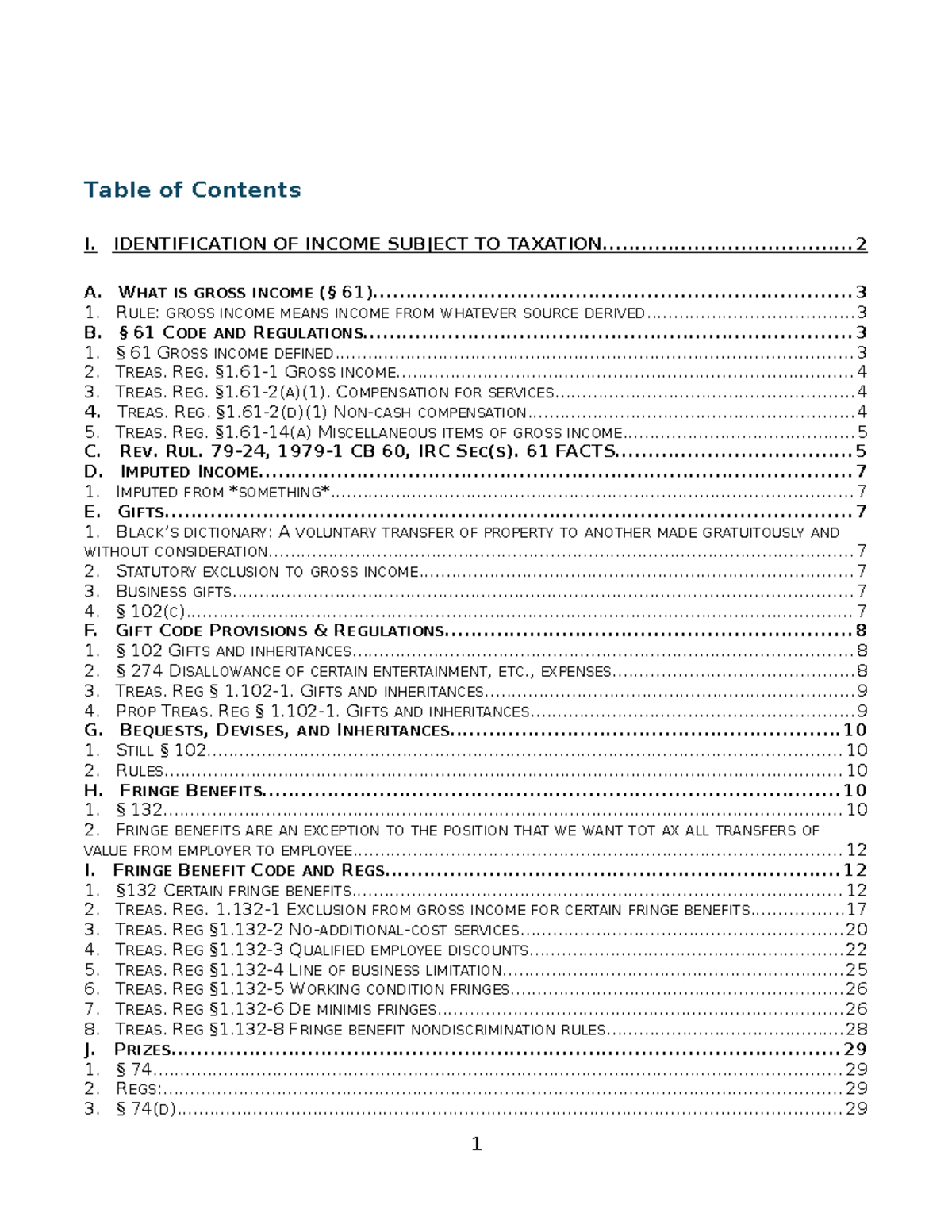 Basic Federal Income Tax Outline (Course Code: TAX101) - Studocu