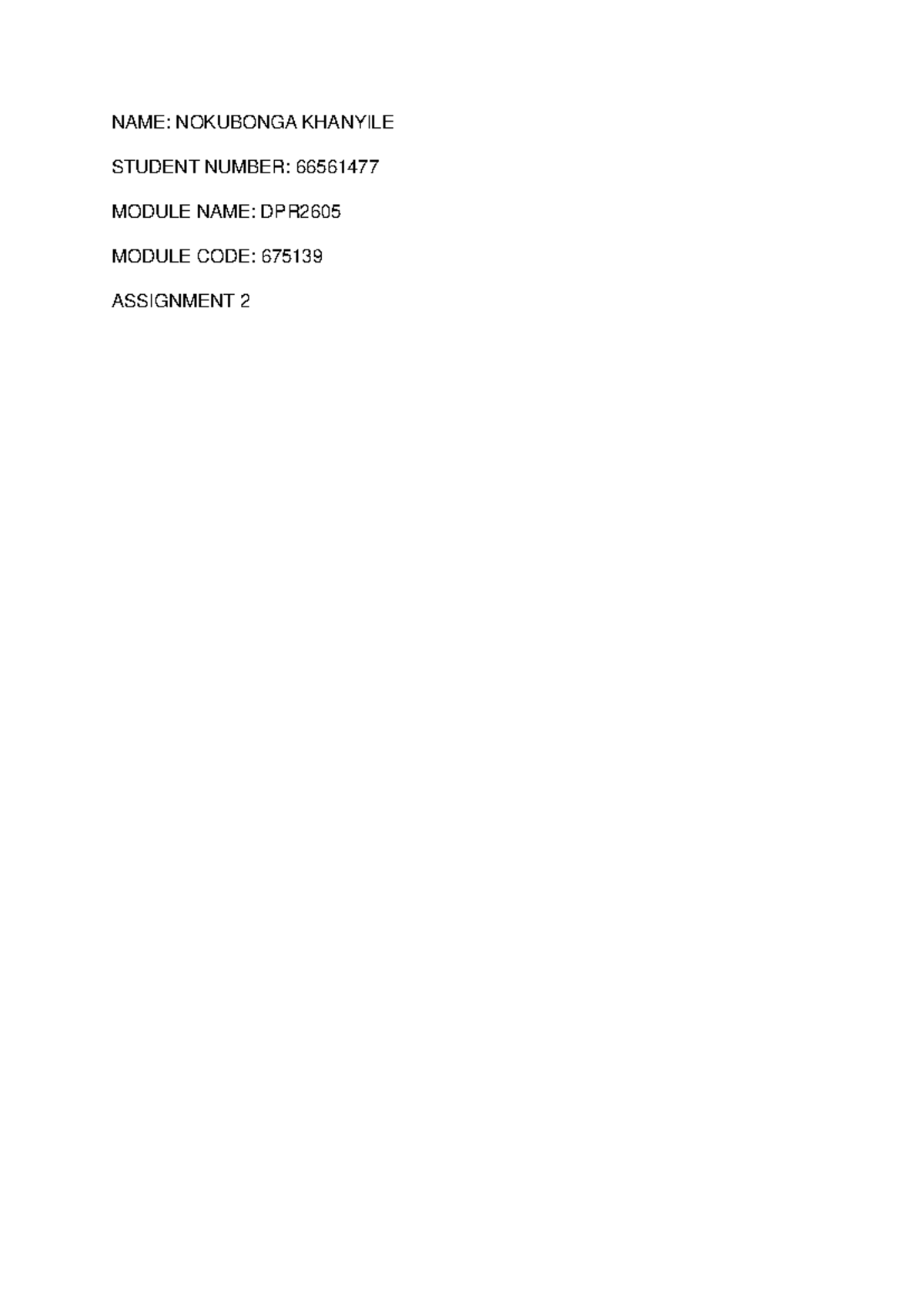 DPR2605 Assignment 2: Culturally Sensitive Cancer Awareness Program - Studocu