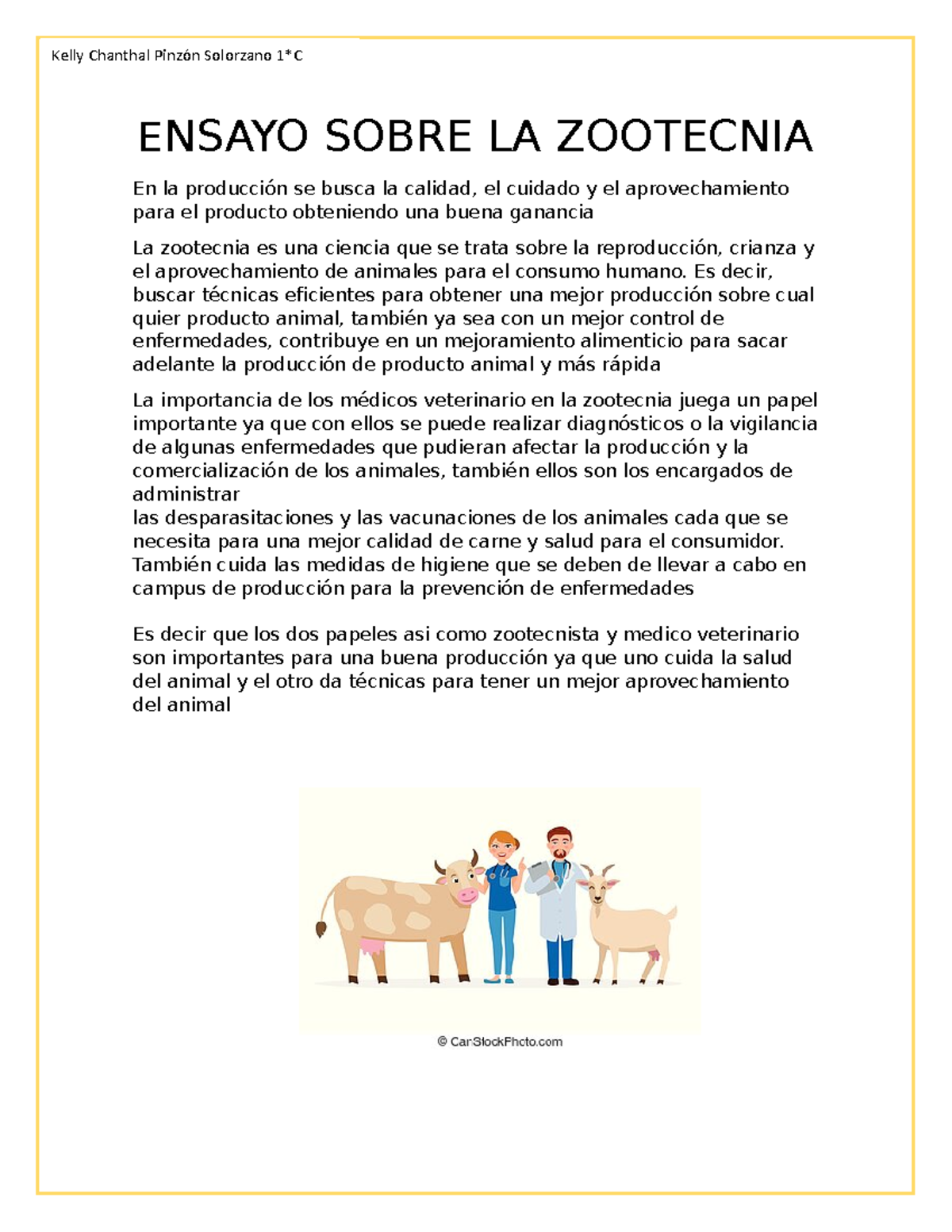 Ensayo sobre Zootecnia: Importancia en la Producción Animal - Studocu