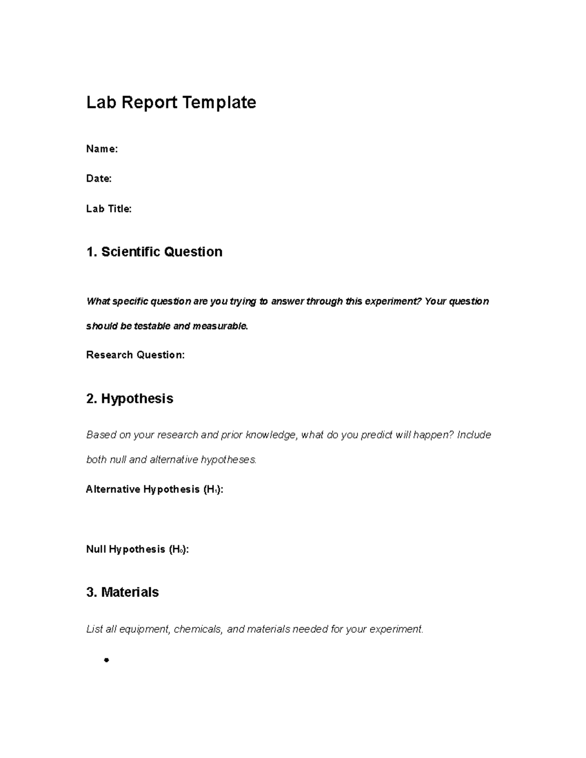 Lab Report Template: Structure & Guidelines for Experiments - Studocu