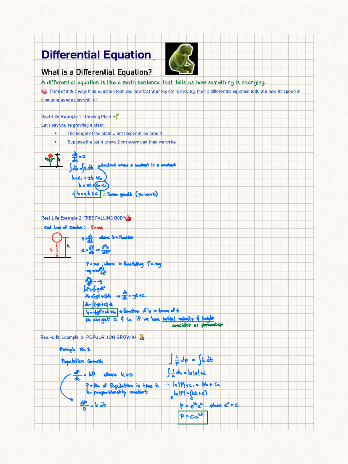 Differential Equations: Concepts and Examples (MATH 101) - Studocu