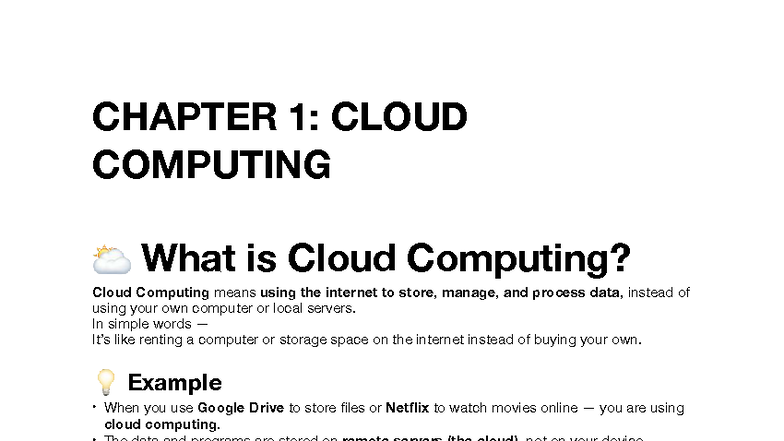 CHAPTER 1: INTRODUCTION TO CLOUD COMPUTING - Studocu