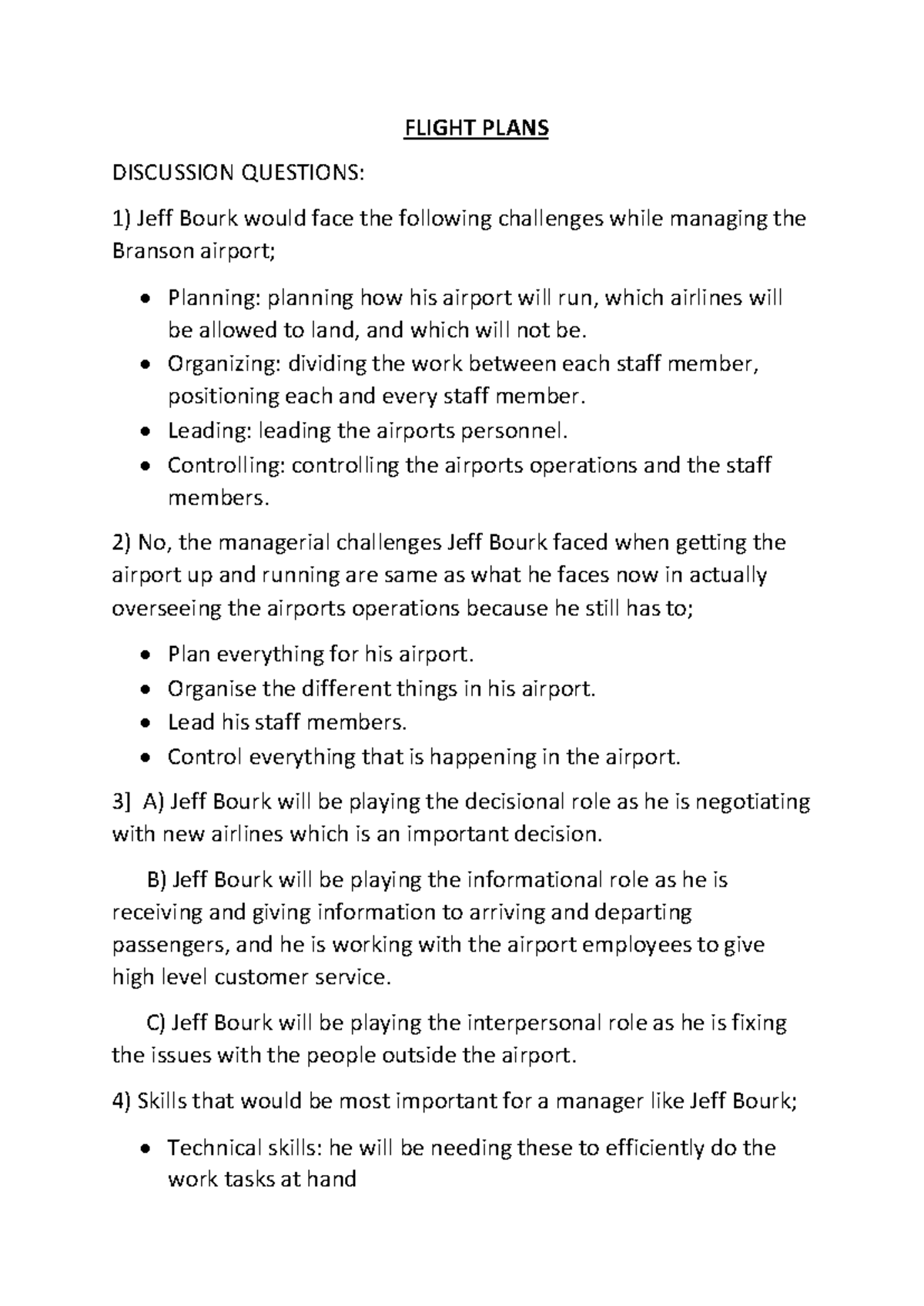 FLIGHT PLANS Assignment#2 Case Study - Fundamentals of finance - BU ...